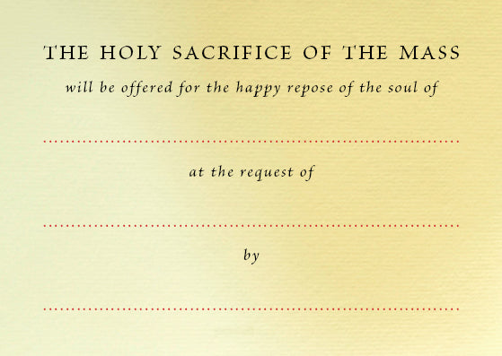 Requiem Mass Card – The Cenacle Press at Silverstream Priory